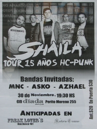 Recitales: Shaila Tour 15 años HC-Punk en Ushuaia [ rock fueguino ]